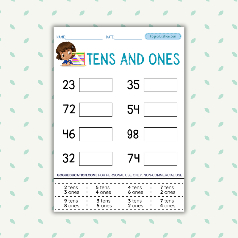 Tens And Ones Worksheet — Gogu Worksheets